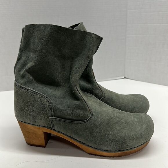 Sanita | Shoes | Sanita Kersti Leopard Print Sage Suede Wooden Ankle ...